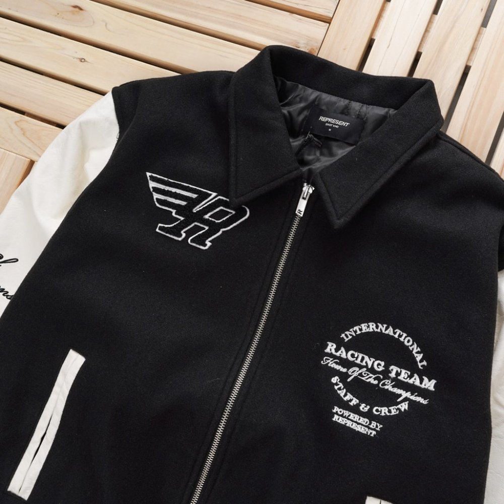 Represent Racing Team Varsity Jacket Black - Gem